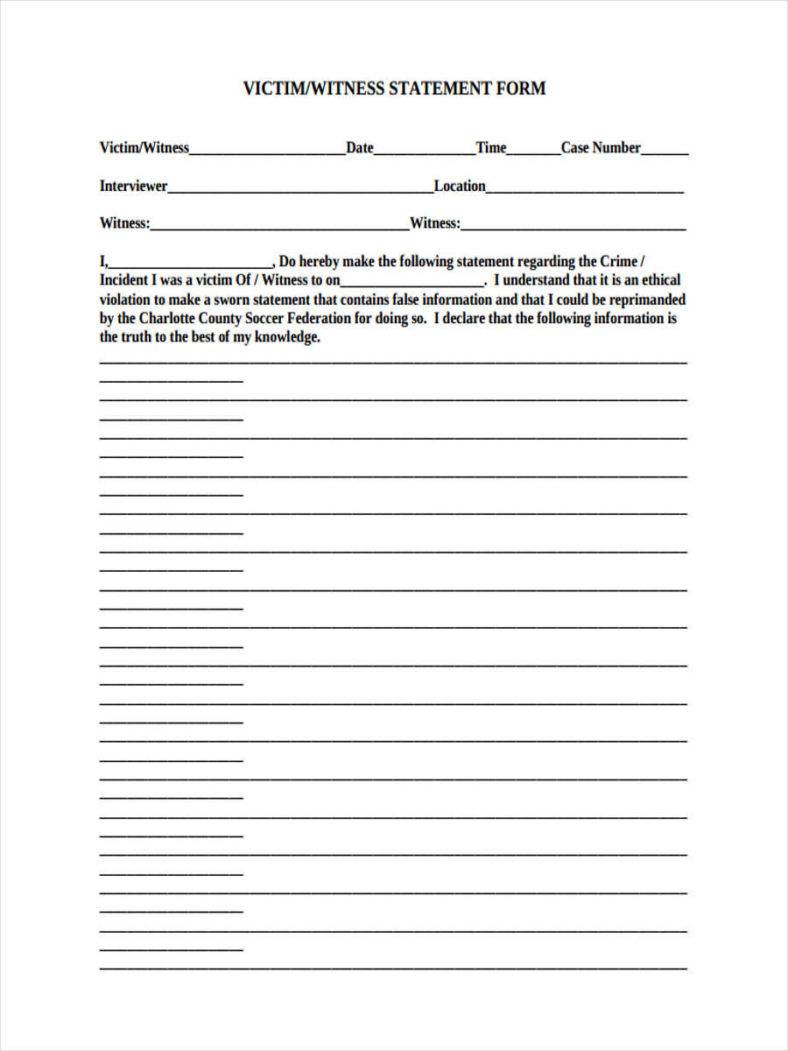 13+ Witness Statement Forms - Free PDF, DOC Format Download