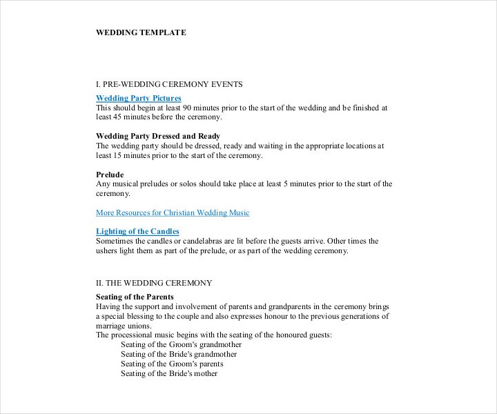 11+ Wedding Ceremony Templates - Free PDF, DOC, InDesign Format Download