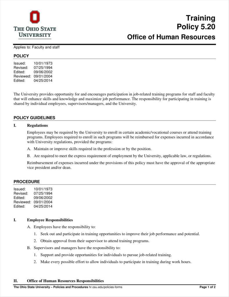 11+ Training Policy Templates Free PDF Format Download