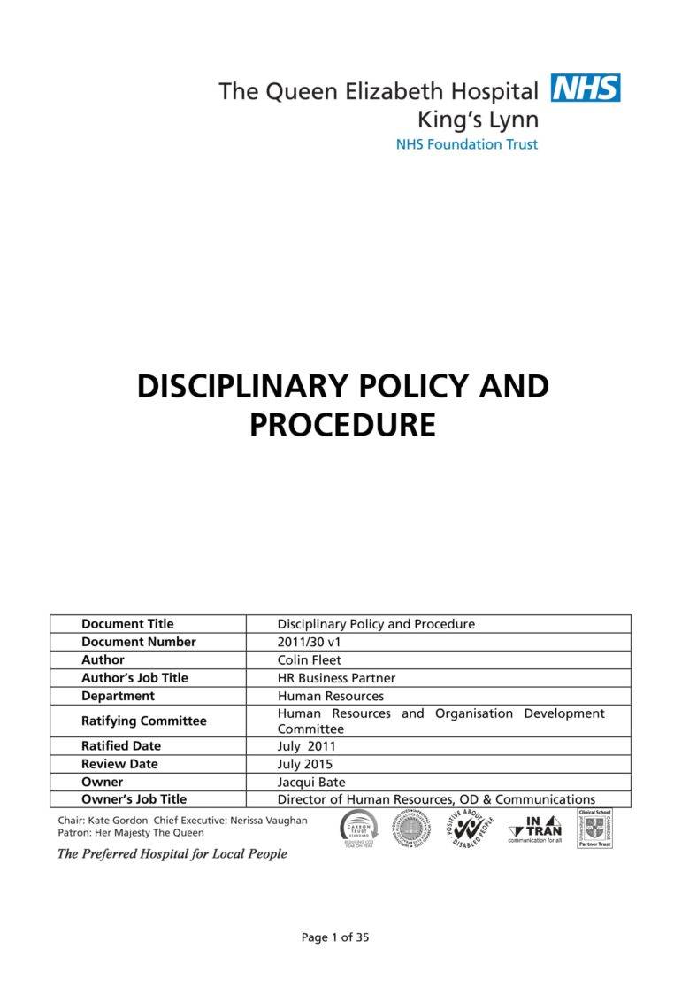 6 Disciplinary Procedure Policy Templates