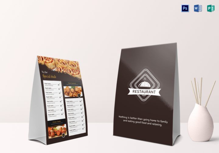 17+ Restaurant Tent Card Designs & Templates - PSD, AI, InDesign, PDF, DOC