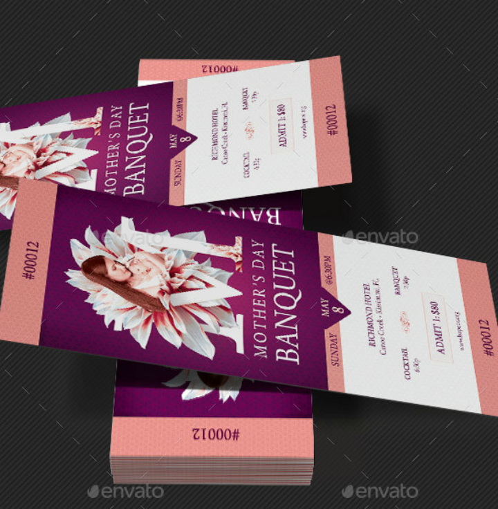 Banquet Ticket Template Printable Blank Ticket Template
