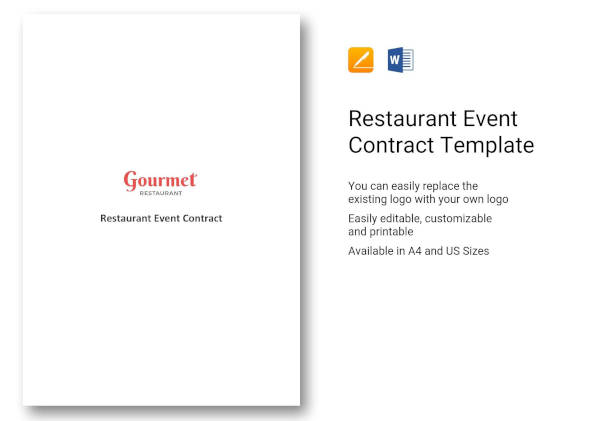 6+ Restaurant Event Contract Templates for Restaurant, Cafe, and Bakery ...