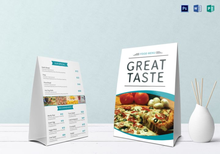 17 Restaurant Tent Card Designs Templates PSD AI InDesign PDF DOC