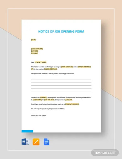 13+ Notice of Job Opening Forms
