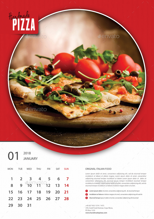 14+ Restaurant Calendar Designs & Templates - PSD, AI