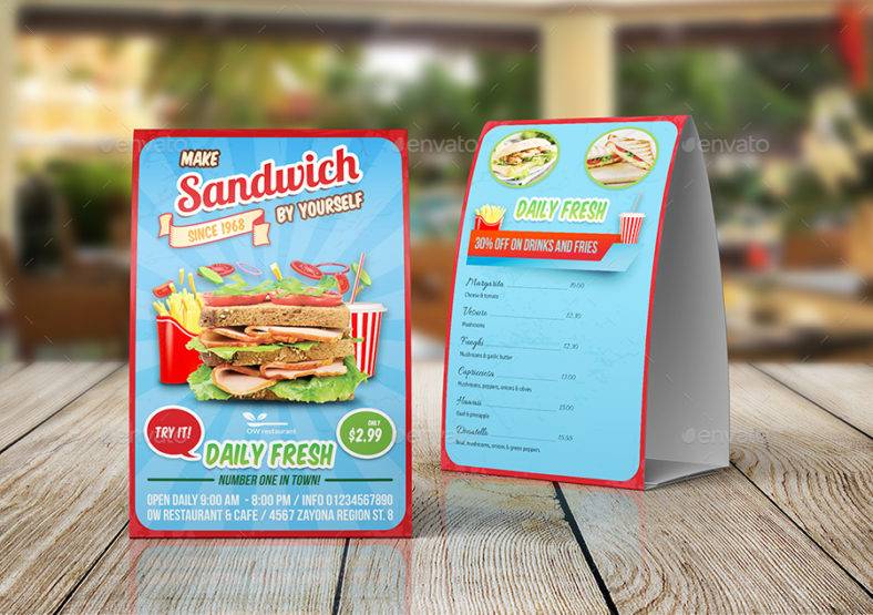 17+ Restaurant Tent Card Designs & Templates - PSD, AI, InDesign, PDF, DOC