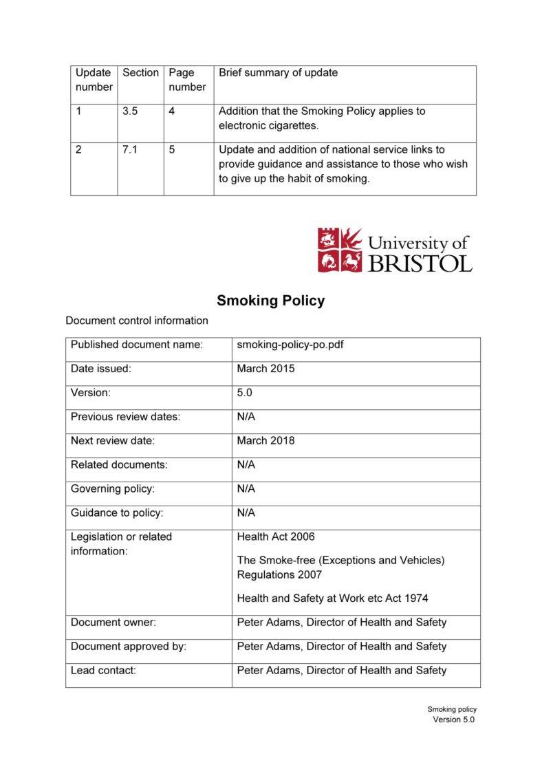 6+ Smoking Policy Templates - PDF, DOC