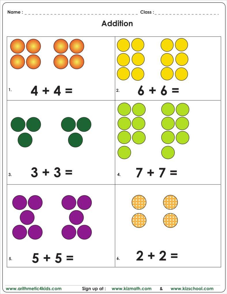 Addition Doubles Worksheet