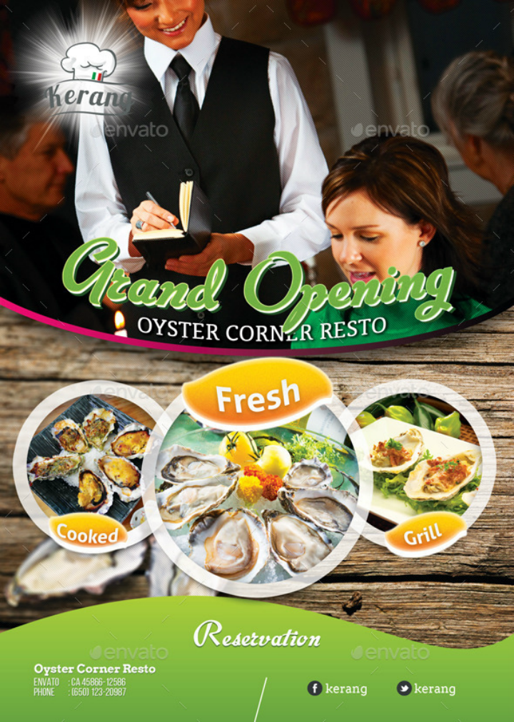 18 Restaurant Grand Opening Flyer Templates AI PSD Word
