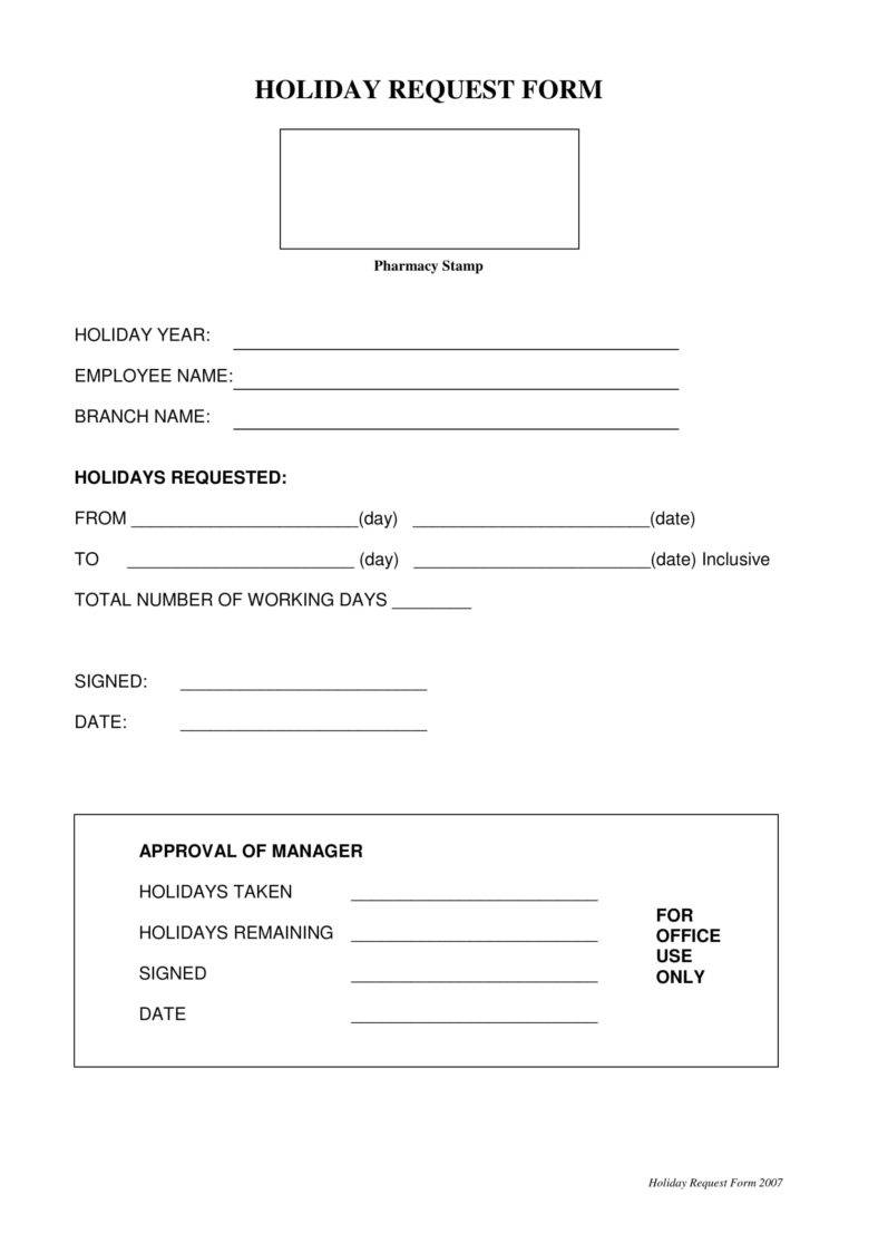 9+ Holiday Request Form Templates - PDF, DOC