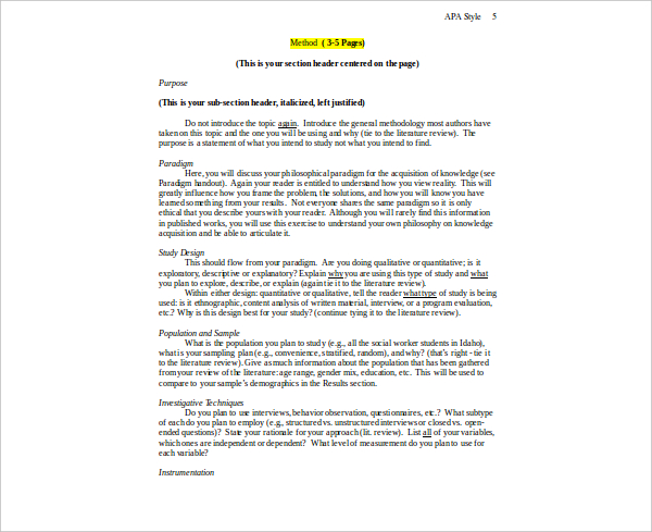 7+ Apa Research Proposal Templates - PDF, Word