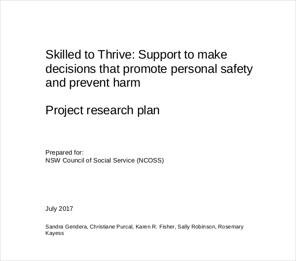 8+ Research Project Plan Templates - PDF
