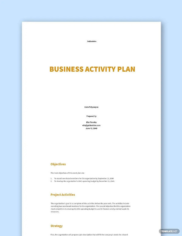 14+ Activity Proposal Templates - PDF, Word