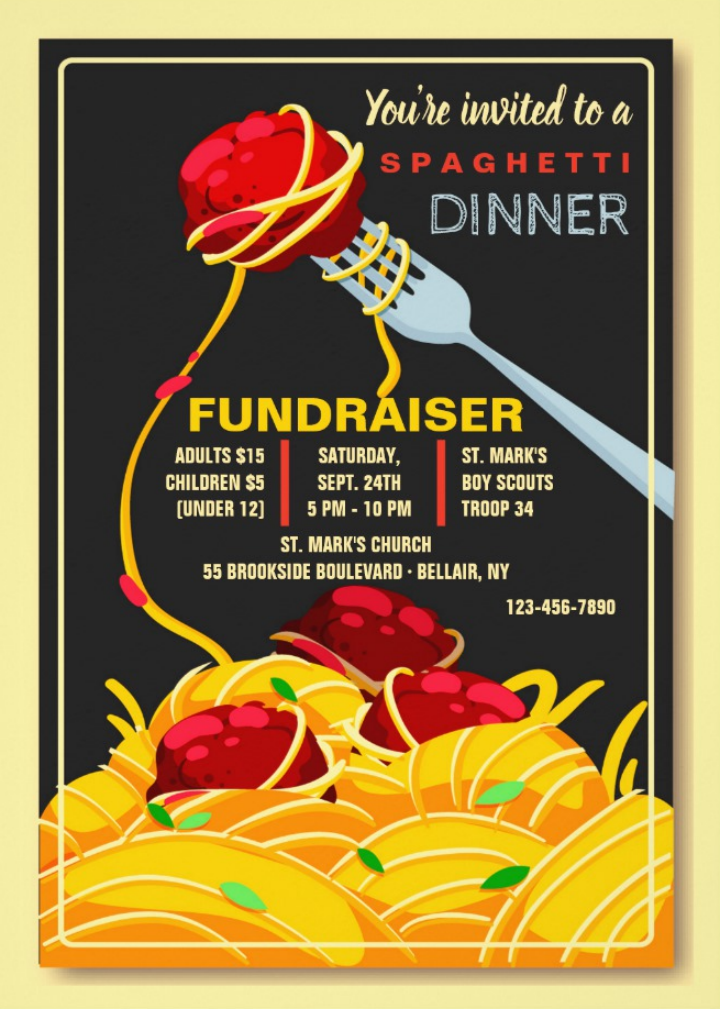 7 Restaurant Fundraising Card Templates PSD AI