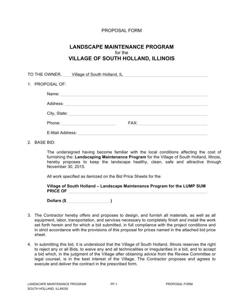 10 Importance Of Landscaping Proposals In Business Word PDF