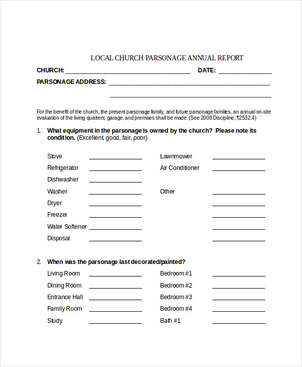 Church Financial Report Template Collection