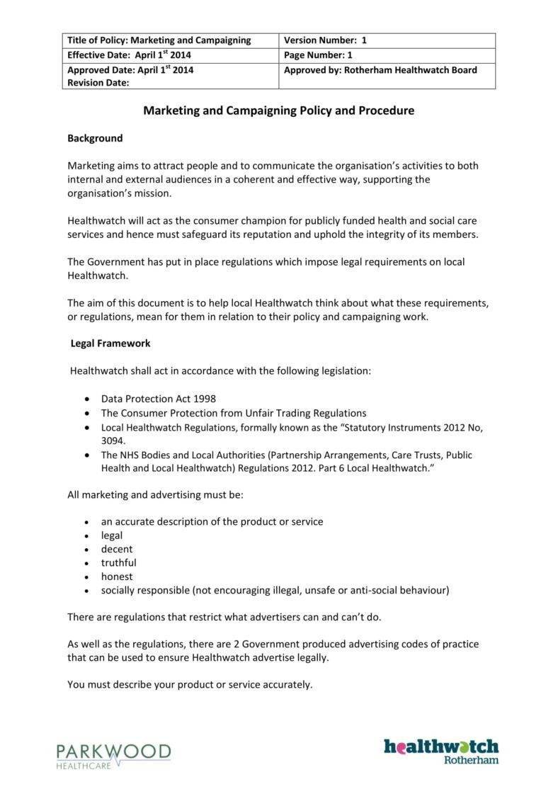 10+ Marketing Policy Templates - PDF