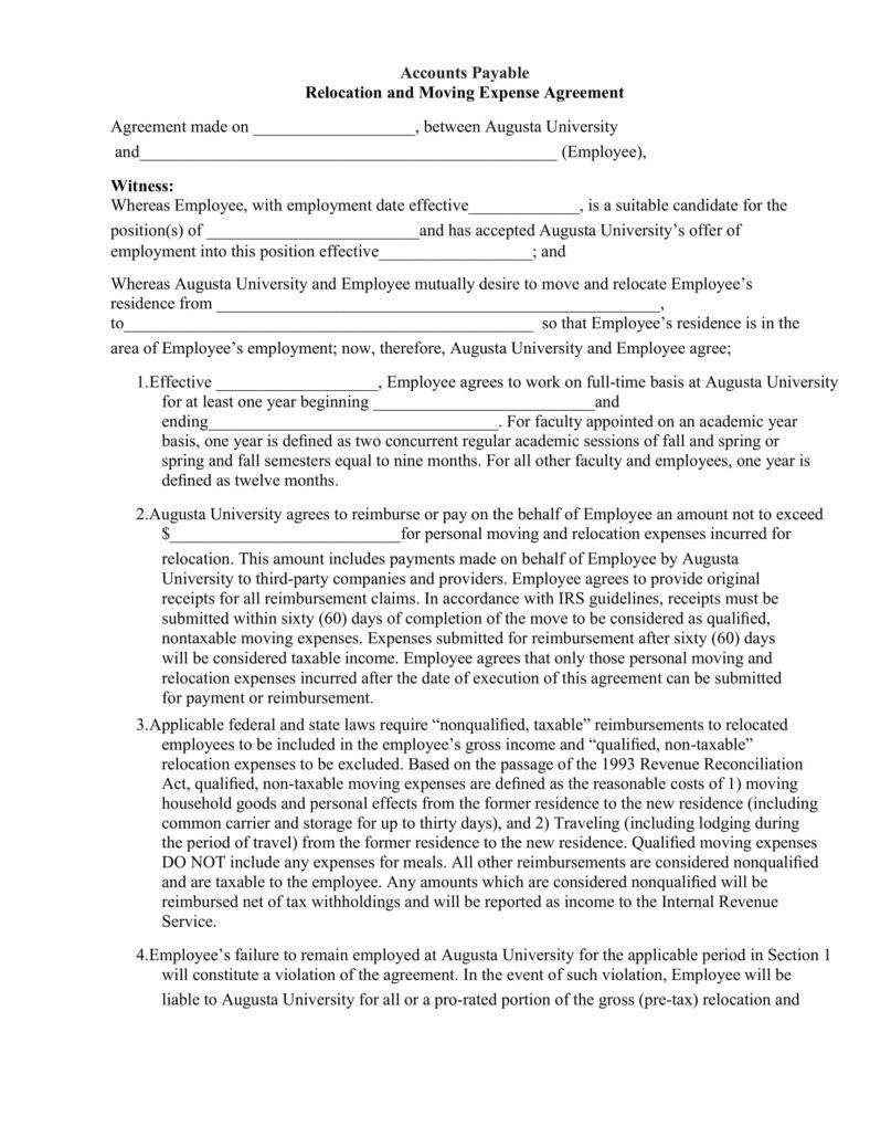 12+ Relocation Agreement Templates - PDF, Word