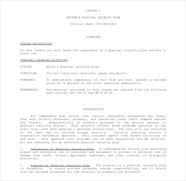 12+ Security Operational Plan Templates - Word, PDF, Google Docs, Apple ...