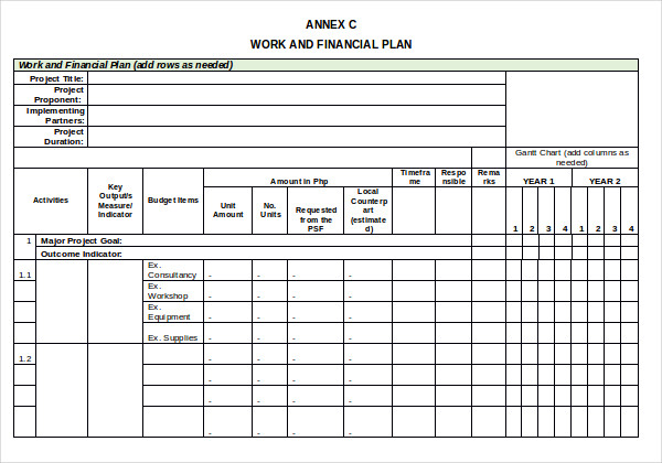 8+ Work Financial Plan Templates - PDF, DOC