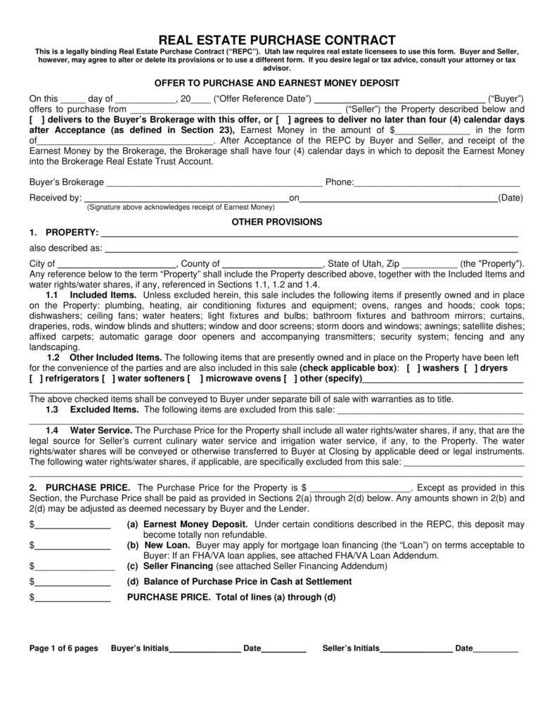 12 FREE Real Estate Purchase Agreement Templates PDF Word