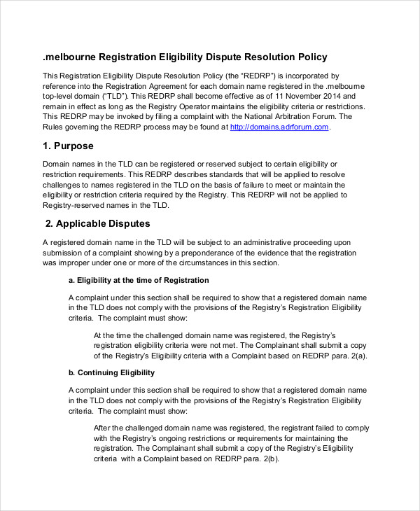 10+ Dispute Resolution Policy Templates - PDF, DOC