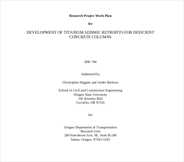 8+ Research Project Plan Templates - PDF