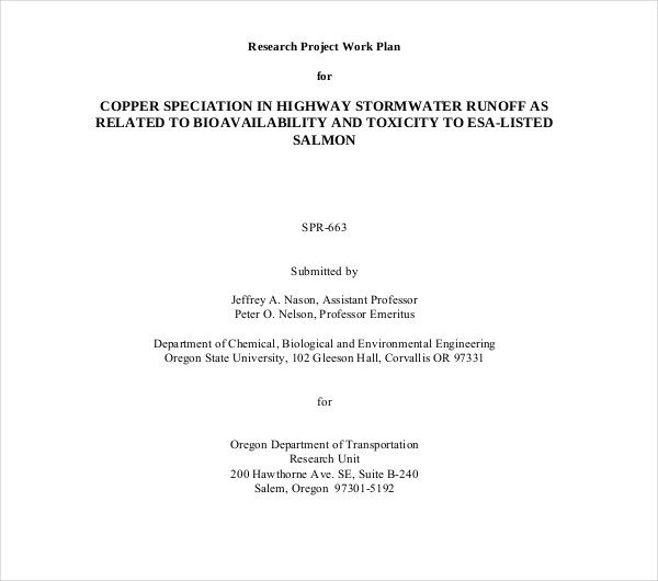 8+ Research Project Plan Templates - PDF