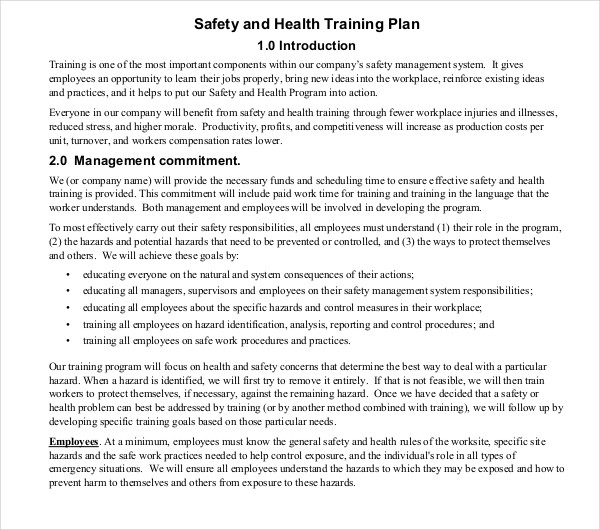 13 Safety Training Plan Templates Word Google Docs Apple Pages 13 Safety Training Plan Templates Word Google Docs Apple Pages