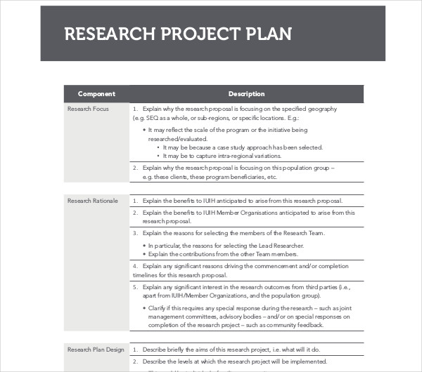 8 Research Project Plan Templates PDF