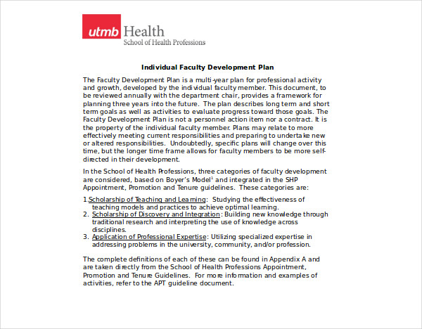 8+ Faculty Development Plan Templates - PDF, DOC