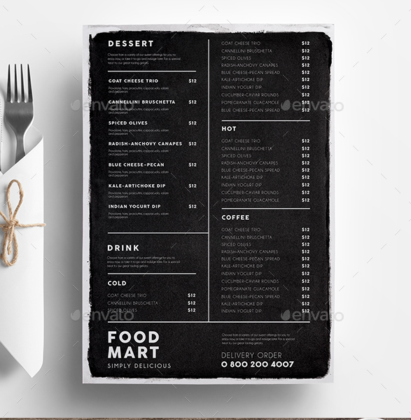 Black and White Menu Designs - 25+ Free Templates in PSD, AI