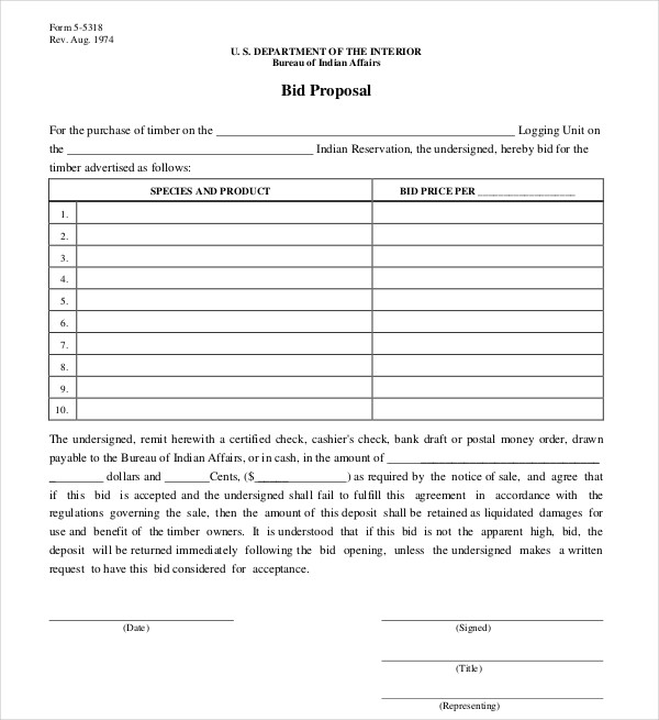 14 Simple Bid Proposal Templates PDF Word Free Premium Templates