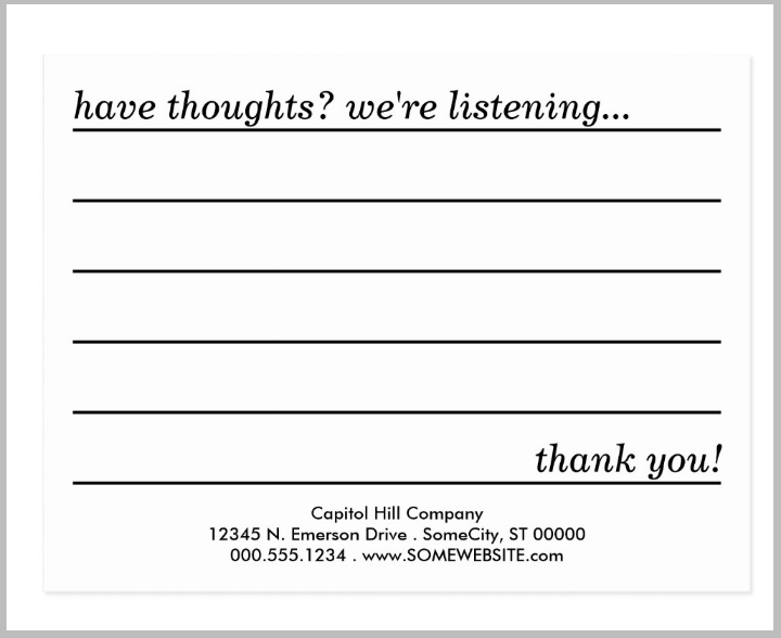 11+ Restaurant Guest Comment Card Designs & Templates - PSD, AI