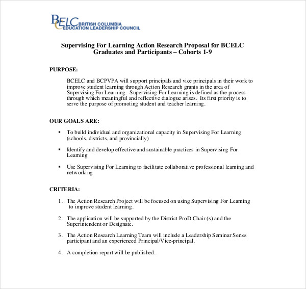 6 Action Research Proposal Templates PDF