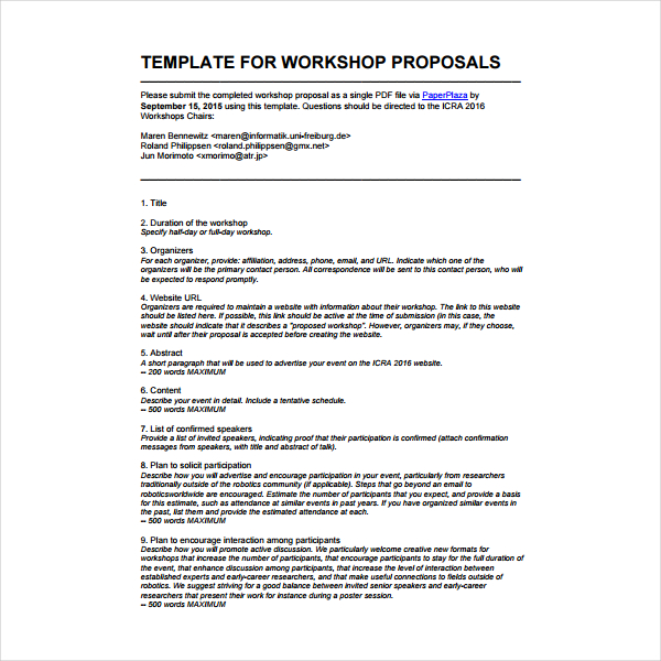 How To Write A Workshop Proposal - PDF, Word