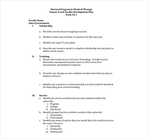 8+ Faculty Development Plan Templates - PDF, DOC