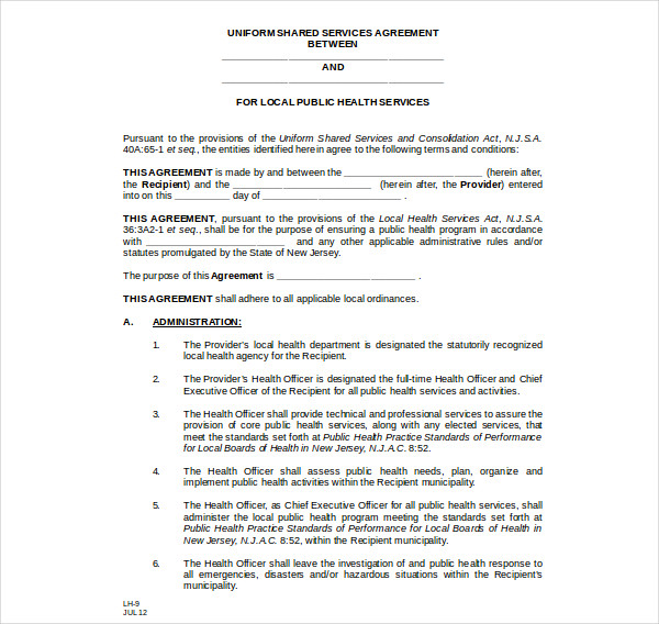 7+ Shared Services Agreement Templates - PDF, DOC