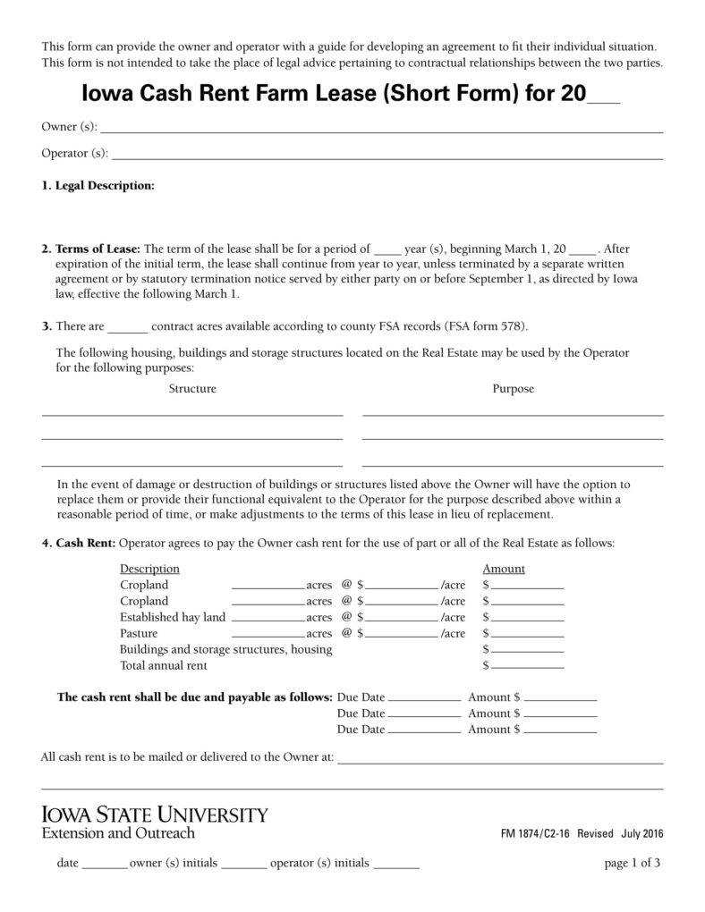 14 Farm Lease Agreement Templates PDF Word