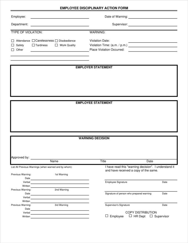 4+ Disciplinary Report Templates - PDF