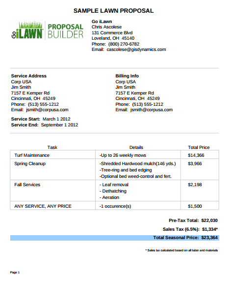 4 Landscaping Proposal Templates Word PDF Pages