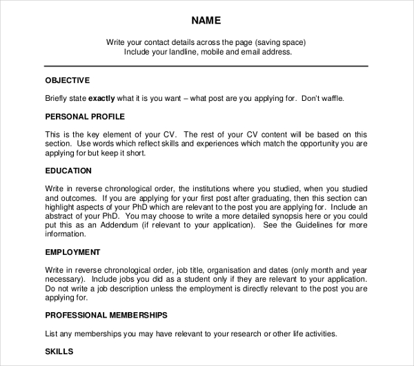 28+ Academic Curriculum Vitae Templates - PDF, DOC