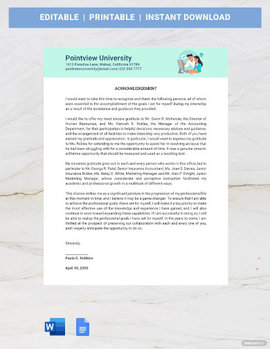 16+ Acknowledgement Report Samples - PDF, Word, Pages