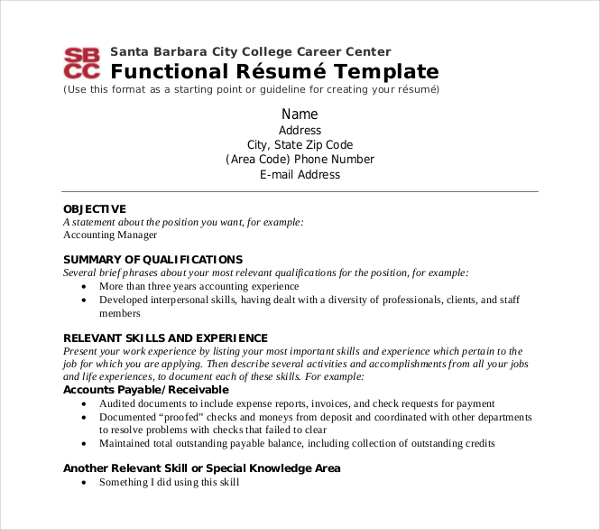 16+ Functional Resume Templates - PDF, DOC