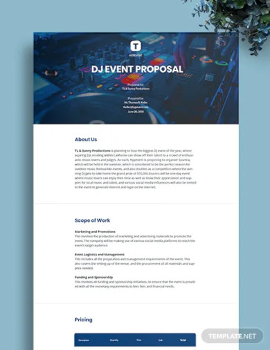 8+ DJ Proposal Templates - PDF, Word, Apple Pages