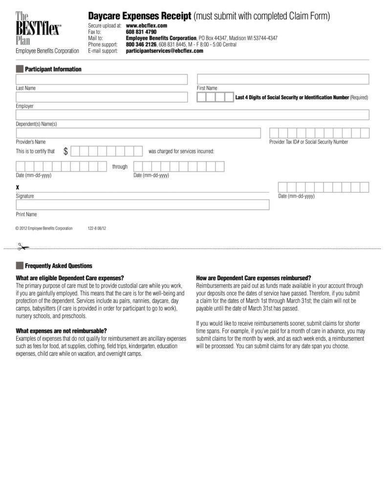 10 Child Care Receipt Templates PDF