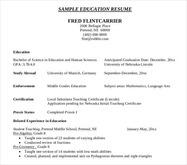 20+ Education Resume Templates in PDF