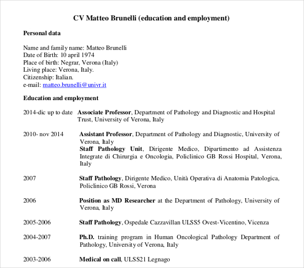 14+ Education Curriculum Vitae Templates - PDF, DOC