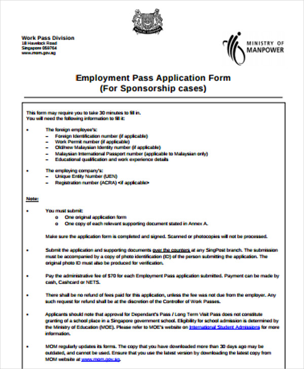 14+ Employment Application Forms - PDF